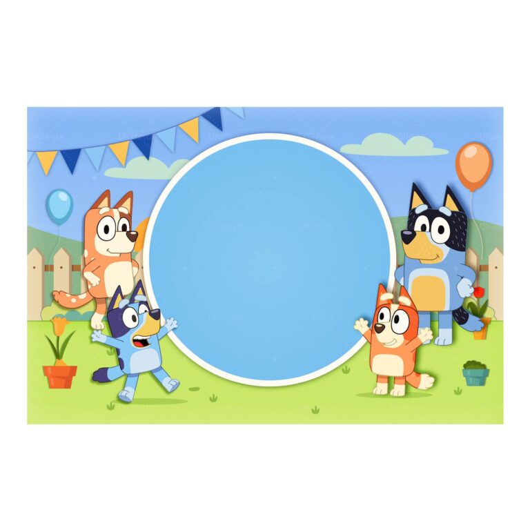 [7+ Artes] Convite Bluey Grátis para Editar e Imprimir