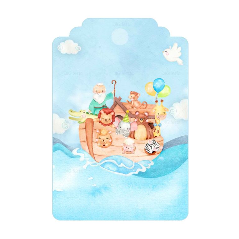 [7+ Artes] Convite Arca de Noé Grátis para Editar e Imprimir