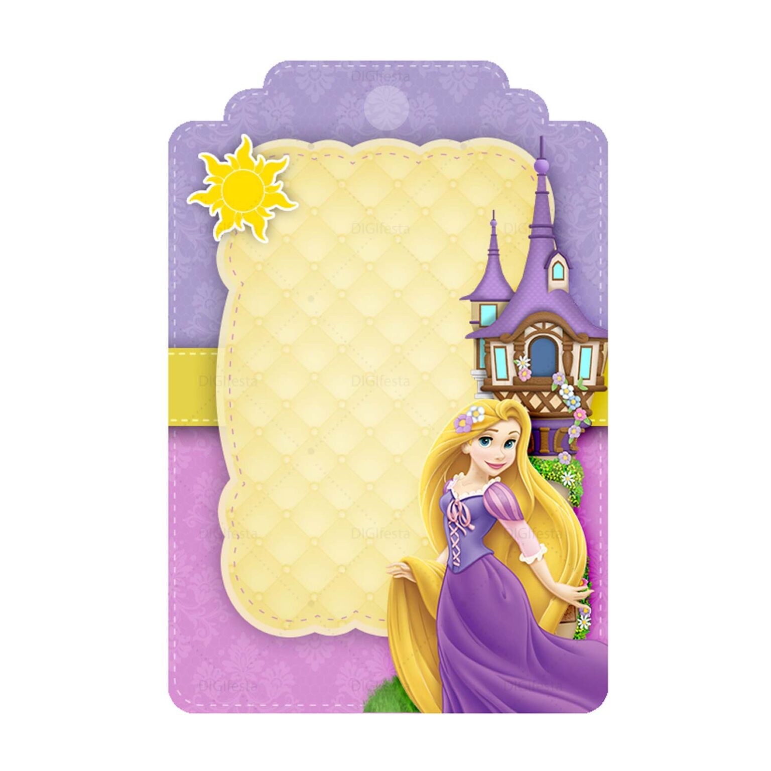 [7+ Artes] Convite Rapunzel Grátis para Editar e Imprimir
